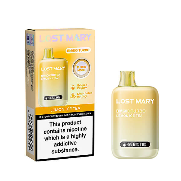 Puff BM600 Turbo Lemon Ice Tea Lost Mary - 600 Puffs - Votre ...